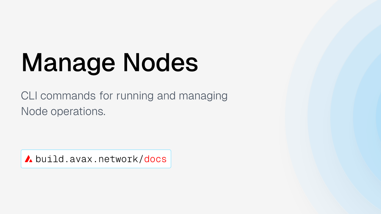 Manage Nodes | Avalanche Builder Hub Manage Nodes | Avalanche Builder Hub